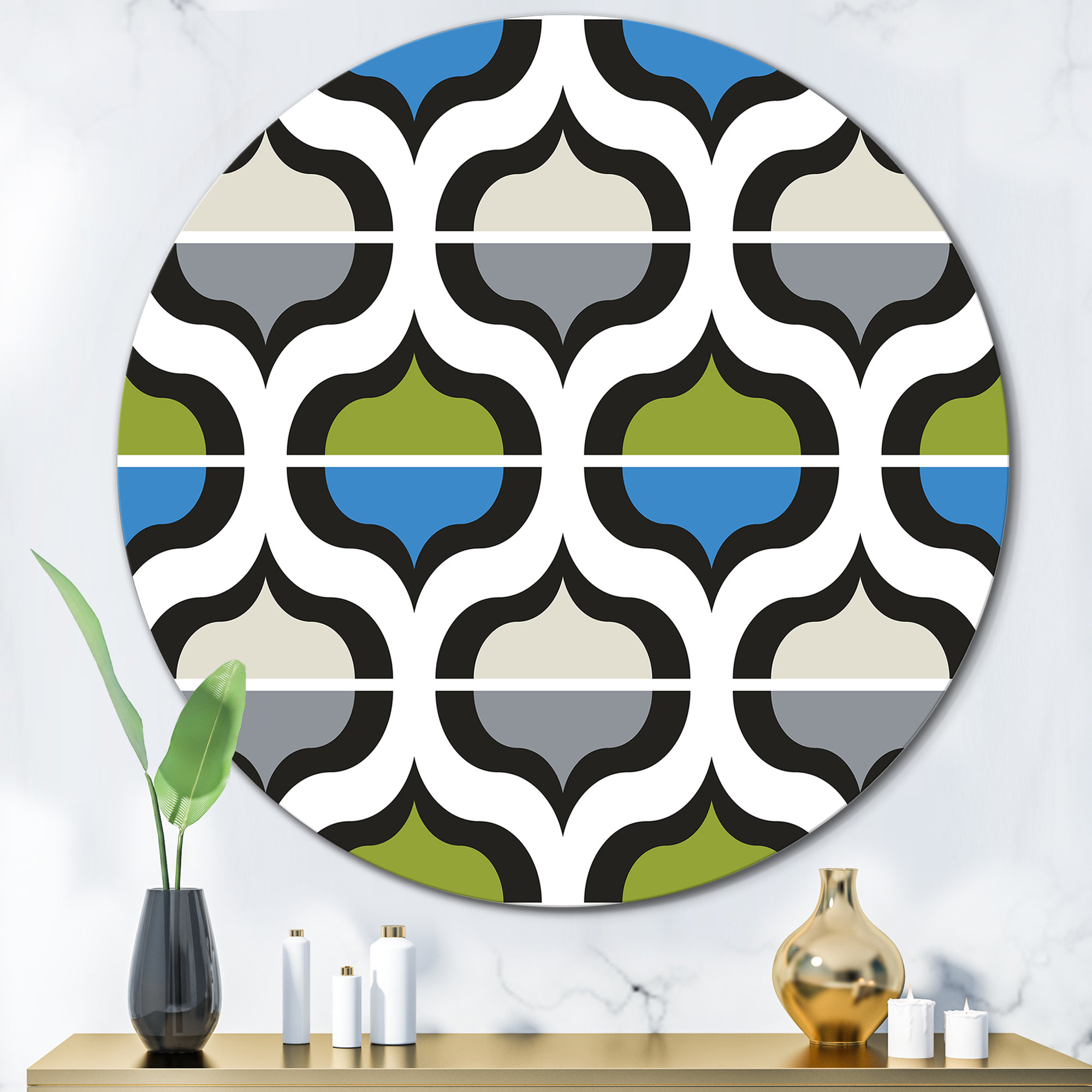 Red Barrel Studio® Green And Blue Retro Geometrics " Green And Blue Retro Geometrics " - Wayfair ...